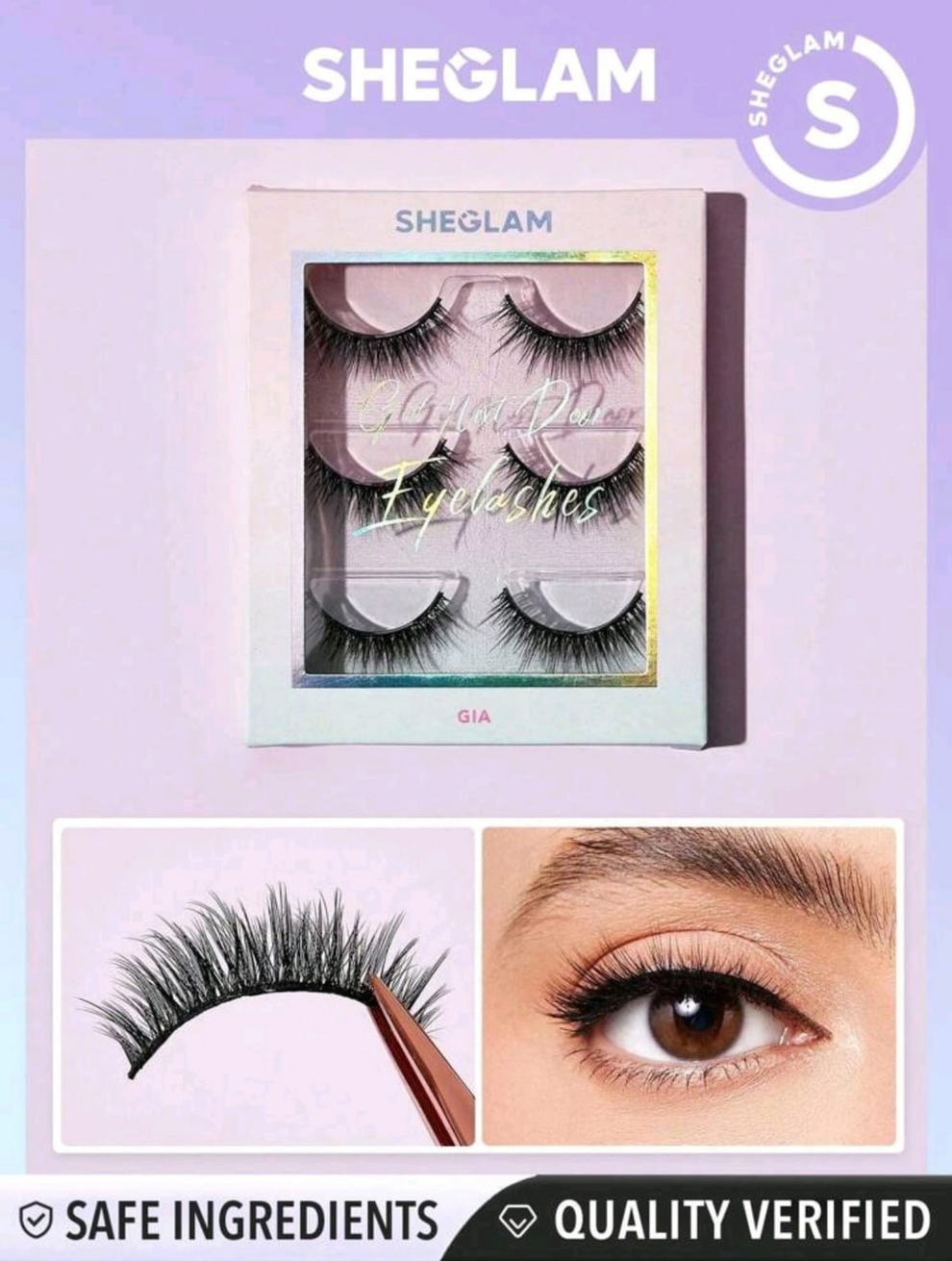 SHEGLAM Girl Next Door Natural False Eyelashes-Gia 3 Pairs – Sheglam Egypt