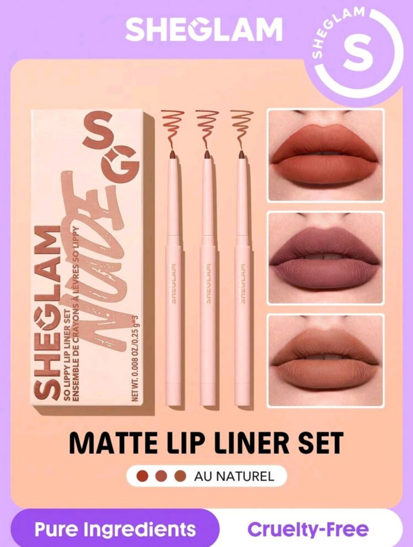 SHEGLAM So Lippy Lip Liner Set 3 Pcs/Set Soft Matte – Sheglam Egypt